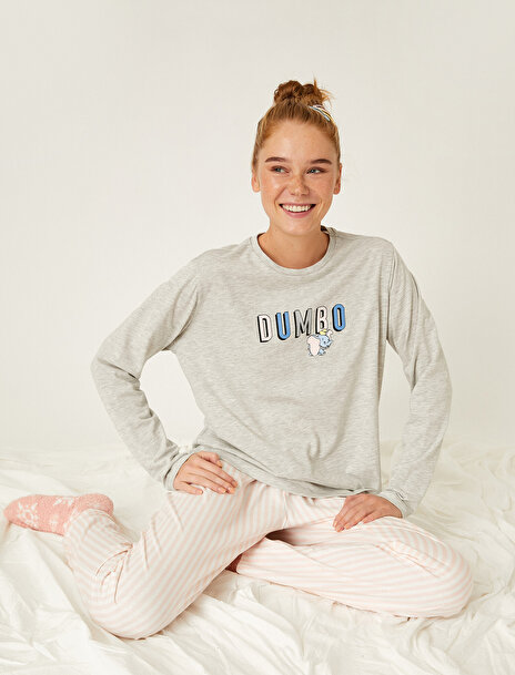 Koton Kadın Dumbo Lisanslı Baskılı Uzun Kollu Pijama Takımı Koton Kadın Dumbo Lisanslı Baskılı Uzun Kollu Pijama Takımı