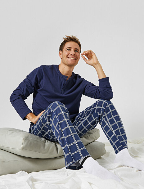 Koton Erkek Pamuklu Kareli Pijama Altı