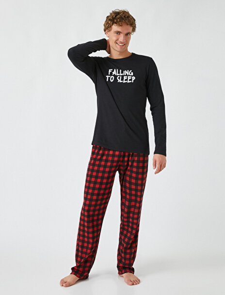 Koton Erkek Pamuklu Kareli Uzun Kollu Pijama Seti Koton Erkek Pamuklu Kareli Uzun Kollu Pijama Seti