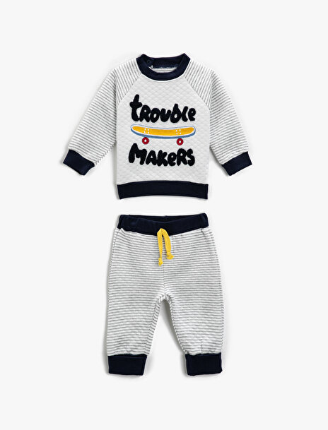 Koton Erkek Çocuk Troublemakers İşlemeli Eşofman Takımı