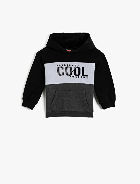 Koton Erkek Çocuk Slogan Baskılı Sweatshirt Kapüşonlu Pamuklu Koton Erkek Çocuk Slogan Baskılı Sweatshirt Kapüşonlu Pamuklu
