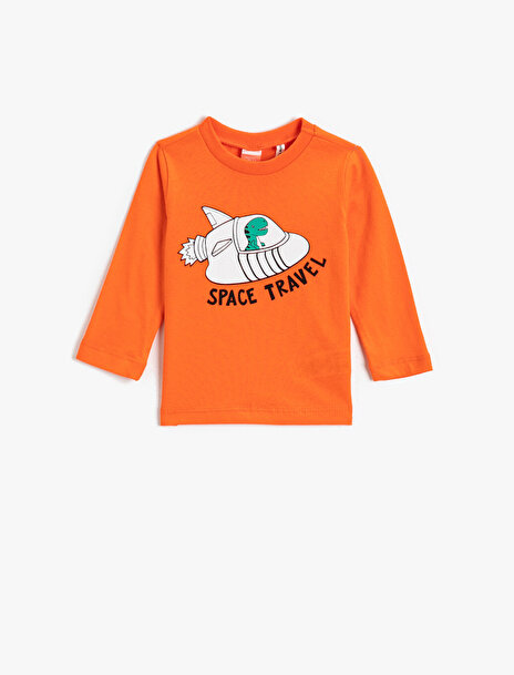 Koton Erkek Çocuk Uzay Baskılı Uzun Kollu Tişört