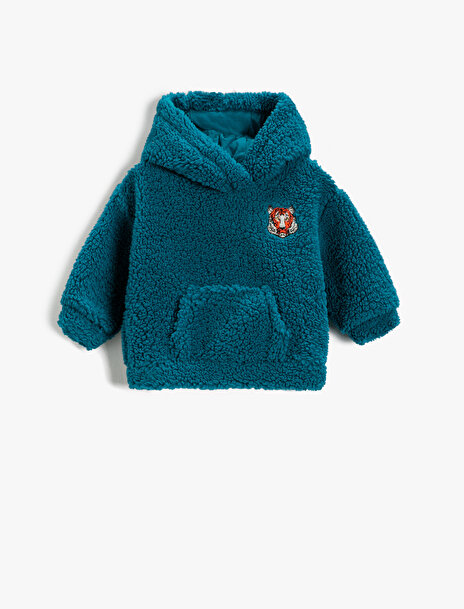 Koton Erkek Çocuk Kapüşonlu Peluş Kanguru Cepli Sweatshirt Koton Erkek Çocuk Kapüşonlu Peluş Kanguru Cepli Sweatshirt
