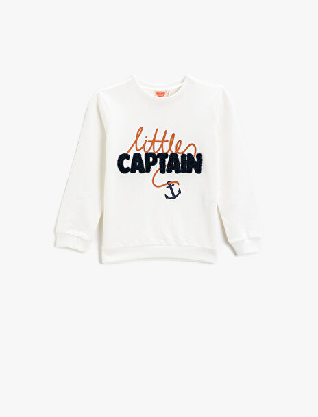 Koton Erkek Çocuk Little Captain Baskılı Sweatshirt Bisiklet Yaka Pamuklu Koton Erkek Çocuk Little Captain Baskılı Sweatshirt Bisiklet Yaka Pamuklu