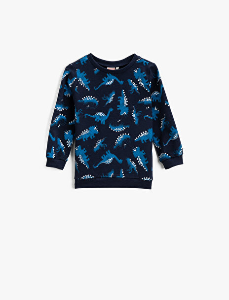 Koton Erkek Çocuk Dinazor Baskılı Sweatshirt Pamuklu Koton Erkek Çocuk Dinazor Baskılı Sweatshirt Pamuklu