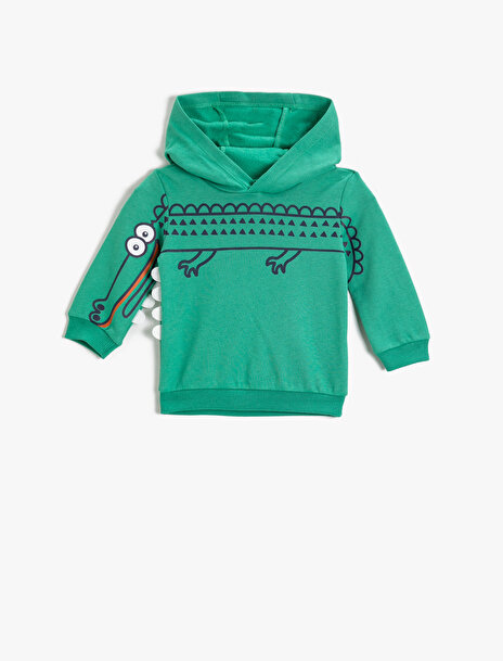Koton Erkek Çocuk Timsah Baskılı Sweatshirt Pamuklu Koton Erkek Çocuk Timsah Baskılı Sweatshirt Pamuklu