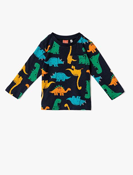 Koton Erkek Çocuk Dinozor Baskılı Tişört Pamuklu