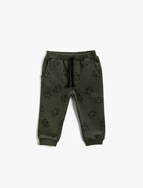 Koton Erkek Çocuk Hayvan Baskılı Eşofman Altı Beli Bağlamalı