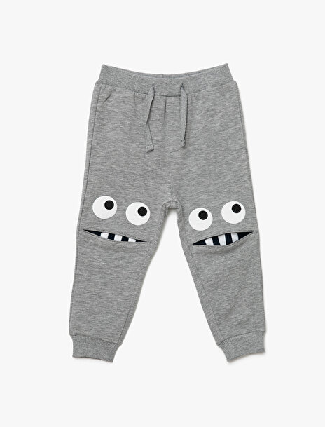 Koton Erkek Çocuk Canavar Baskılı Belden Bağlamalı Jogger Eşofman Altı