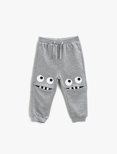 Koton Erkek Çocuk Canavar Baskılı Jogger Belden Bağlamalı Eşofman Altı