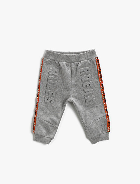 Koton Erkek Çocuk Baskılı Çizgili Eşofman Altı Beli Lastikli