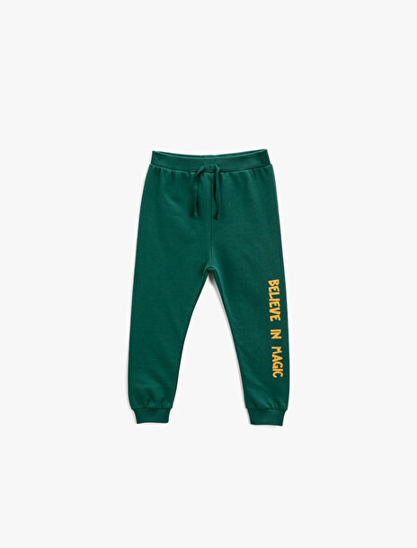 Koton Erkek Çocuk Yazı Baskılı Eşofman Altı Beli Bağlamalı Pamuklu