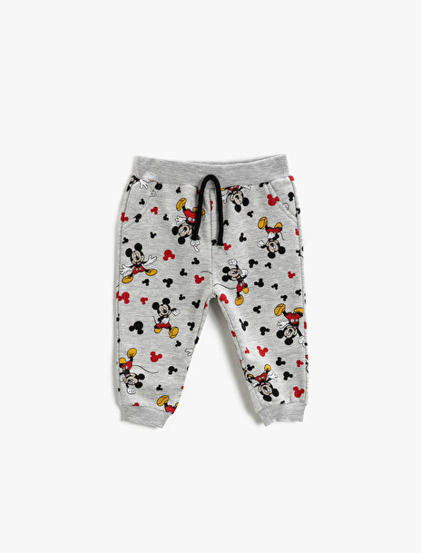 Koton Erkek Çocuk Mickey Mouse Baskılı Jogger Eşofman Altı Belden Bağlamalı Lisanslı