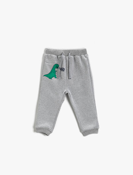 Koton Erkek Çocuk Dinazor Baskılı Eşofman Altı Belden Bağlamalı