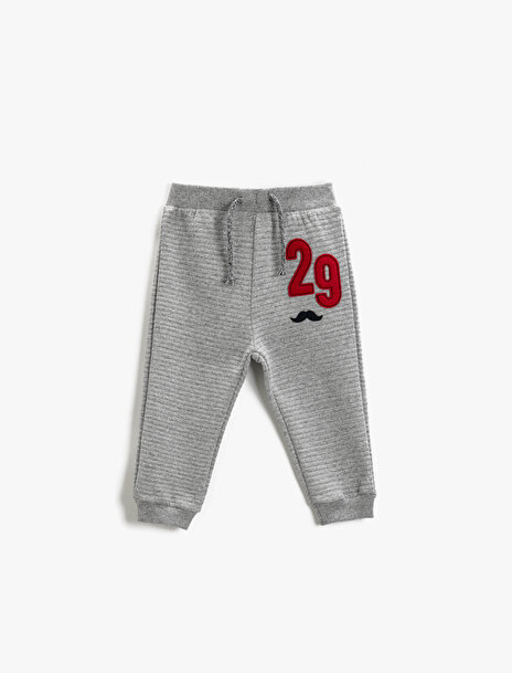 Koton Erkek Çocuk İşlemeli Beli Bağlamalı Eşofman Altı