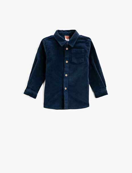 Koton Erkek Çocuk Kadife Gömlek Uzun Kollu Pamuklu