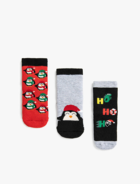 Koton Erkek Çocuk Yılbaşı Temalı Erkek Bebek Çorap Seti
