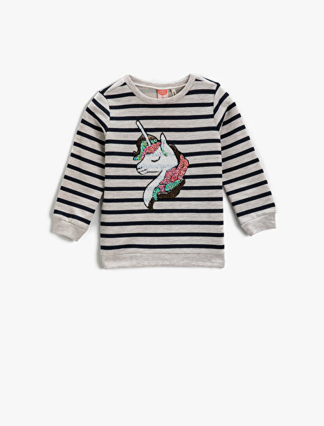Koton Kız Çocuk Unicorn İşlemeli Sweatshirt