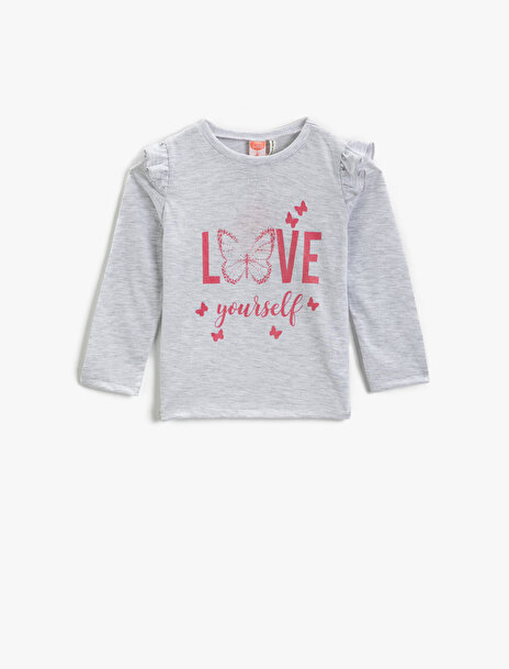 Koton Kız Çocuk Love Yourself Baskili Tişört