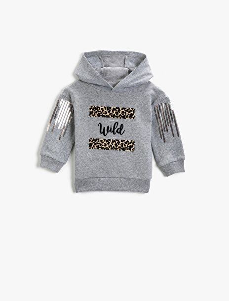 Koton Kız Çocuk Kapüşonlu Uzun Kollu Baskılı Sweatshirt Kız Bebek Koton Kız Çocuk Kapüşonlu Uzun Kollu Baskılı Sweatshirt Kız Bebek