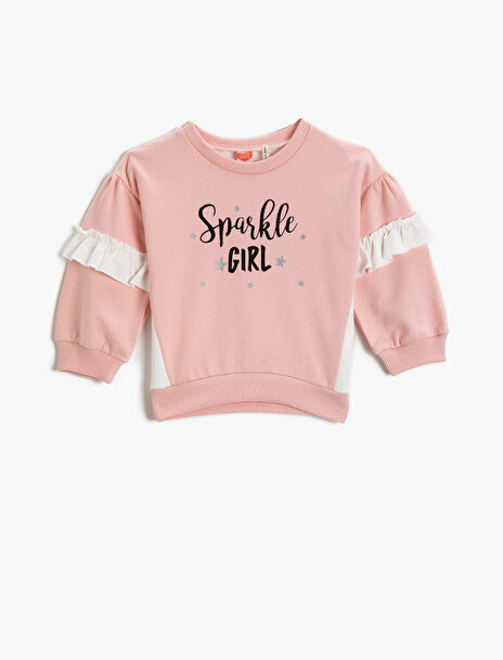 Koton Kız Çocuk Sparkle Girl Baskılı Sweatshirt Bisiklet Yaka Pamuklu Koton Kız Çocuk Sparkle Girl Baskılı Sweatshirt Bisiklet Yaka Pamuklu