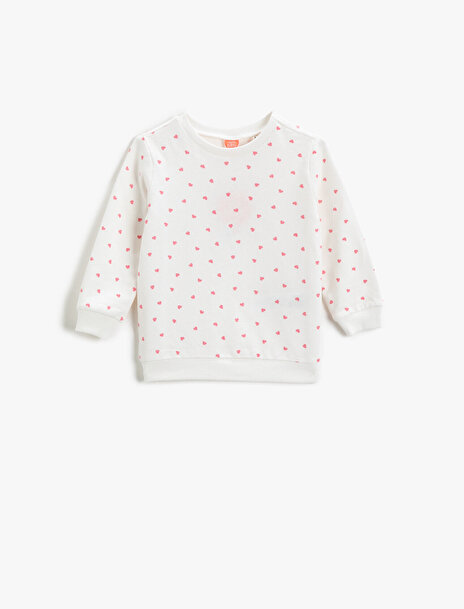 Koton Kız Çocuk Puantiyeli Sweatshirt Pamuklu