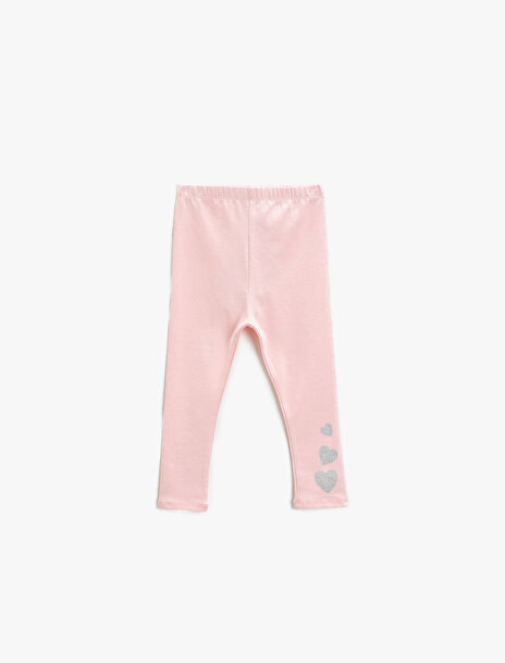 Koton Kız Çocuk Kalp Baskılı Tayt Beli Lastikli