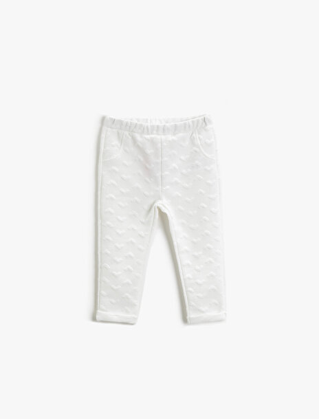 Koton Kız Çocuk Beli Lastikli Eşofman Altı Kabartma Desenli