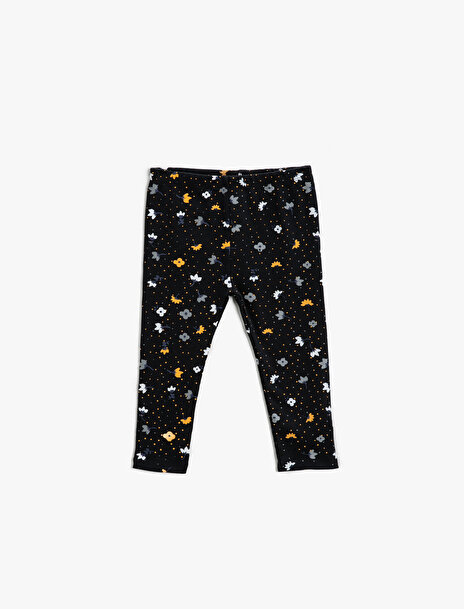 Koton Kız Çocuk Desenli Pamuklu Tayt