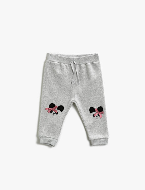 Koton Kız Çocuk Hayvan Baskılı Eşofman Altı Fiyonklu Beli Bağcıklı