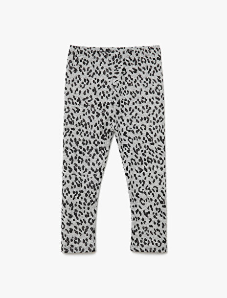 Koton Kız Çocuk Leopar Baskılı Beli Lastikli Tayt
