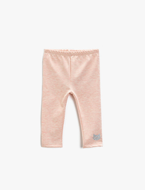 Koton Kız Çocuk Kalp Baskılı Tayt Beli Lastikli