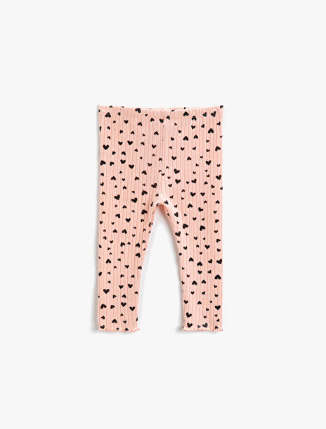 Koton Kız Çocuk Kalp Baskılı Beli Lastikli Tayt