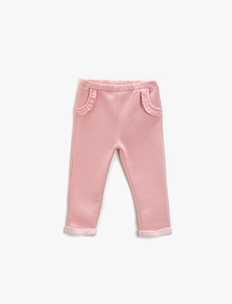 Koton Kız Çocuk Fırfırlı Eşofman Altı Pamuklu,