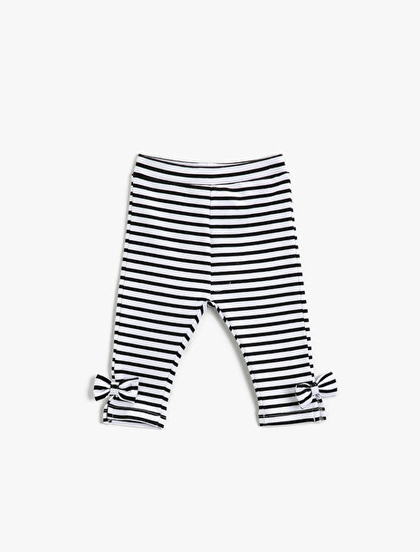 Koton Kız Çocuk Fiyonk Detaylı Çizgili Tayt