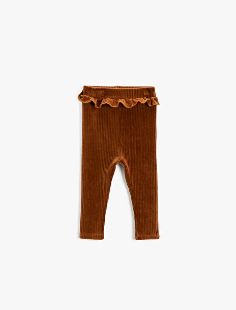 Koton Kız Çocuk Kadife Tayt Beli Fırfırlı Pamuklu Koton Kız Çocuk Kadife Tayt Beli Fırfırlı Pamuklu