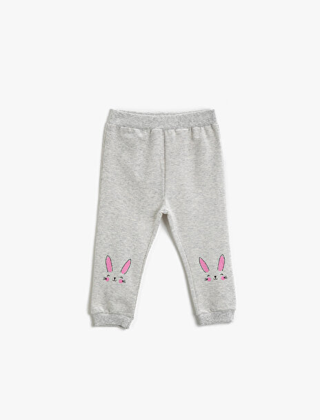 Koton Kız Çocuk Tavşan Baskılı Eşofman Altı Pamuklu