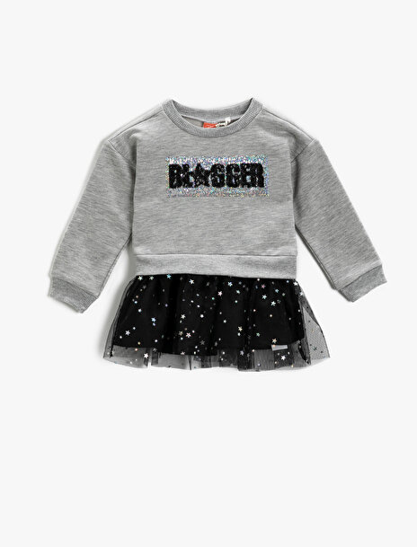 Koton Kız Çocuk Pullu Tüllü Elbise