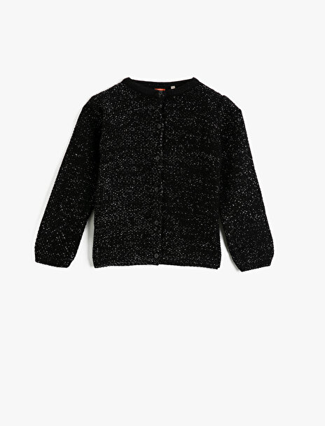 Koton Kız Çocuk Simli Hırka Uzun Kollu