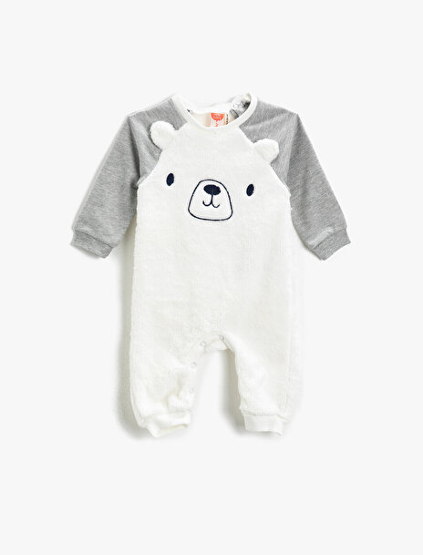 Koton Erkek Çocuk Ayı Baskılı Tulum Uzun Kollu