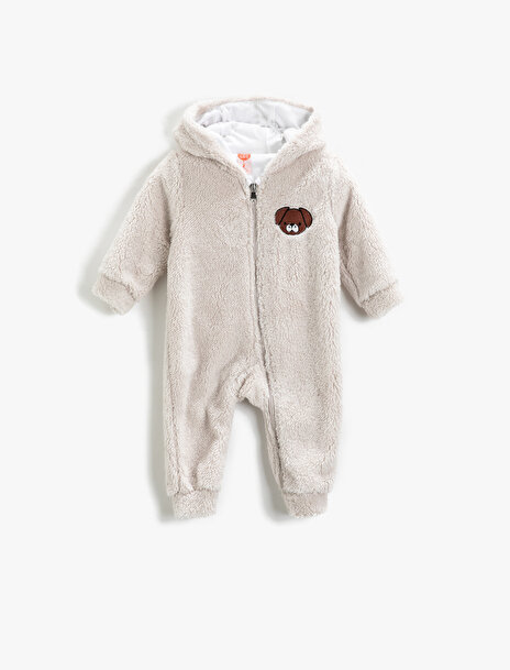 Koton Erkek Çocuk Kapüşonlu Fermuarlı Köpek İşlemeli Tulum Koton Erkek Çocuk Kapüşonlu Fermuarlı Köpek İşlemeli Tulum