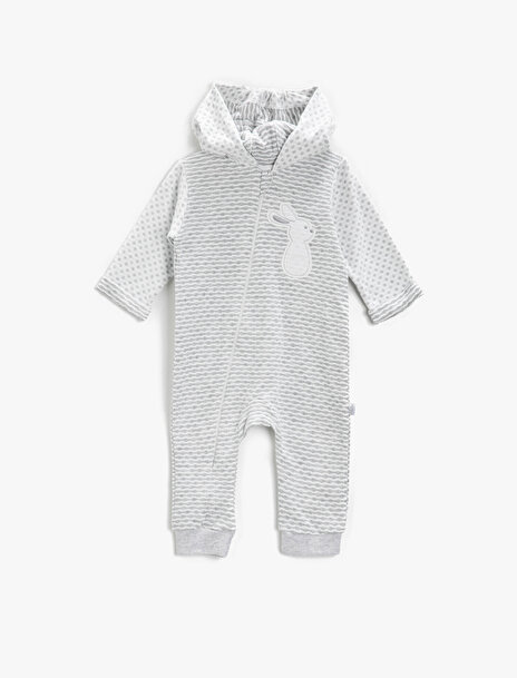 Koton Erkek Çocuk Kapüşonlu Tavşan Baskılı Tulum