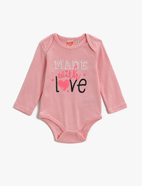 Koton Kız Çocuk Baskılı Pamuklu Badi Çıtçıtlı