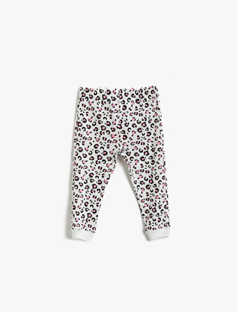 Koton Kız Çocuk Desenli Pamuklu Eşofman Altı Normal Bel