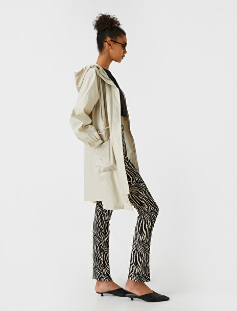 Koton Kadın Kapüşonlu Cepli Trençkot Koton Kadın Kapüşonlu Cepli Trençkot