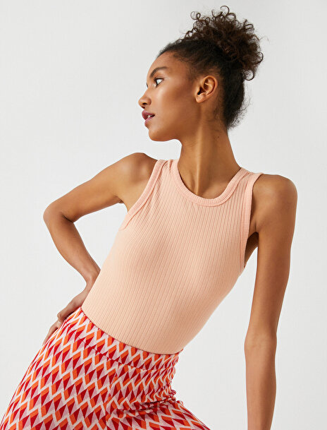 Koton Kadın Bisiklet Yaka Fitilli Atlet Koton Kadın Bisiklet Yaka Fitilli Atlet