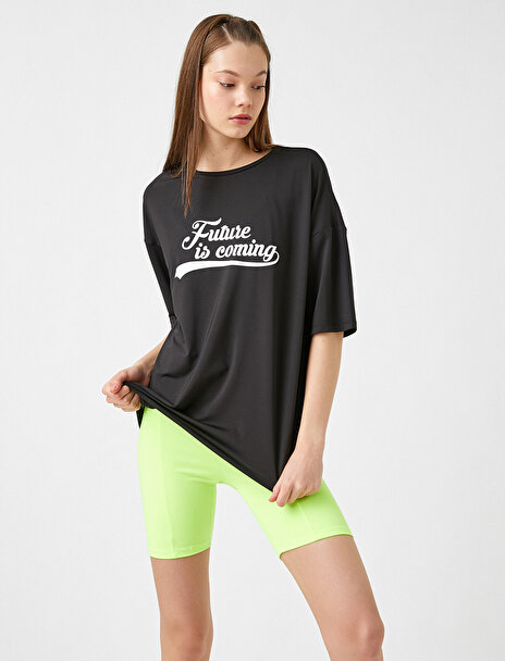 Koton Kadın Oversize Baskılı Spor Tişört Koton Kadın Oversize Baskılı Spor Tişört