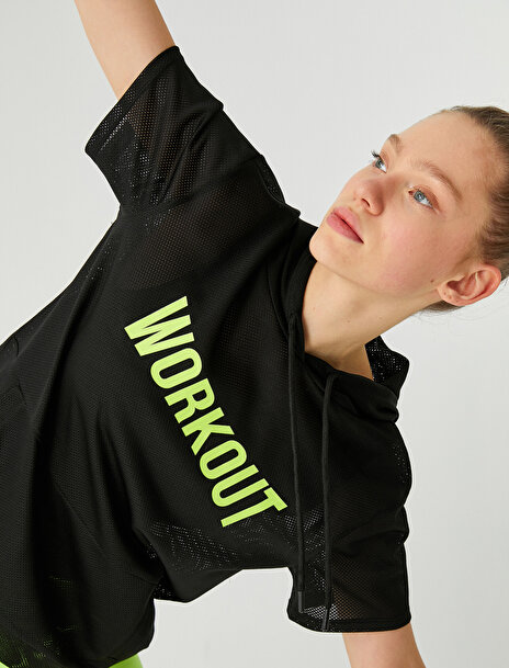 Koton Kadın Baskılı Kapüşonlu Tişört Koton Kadın Baskılı Kapüşonlu Tişört