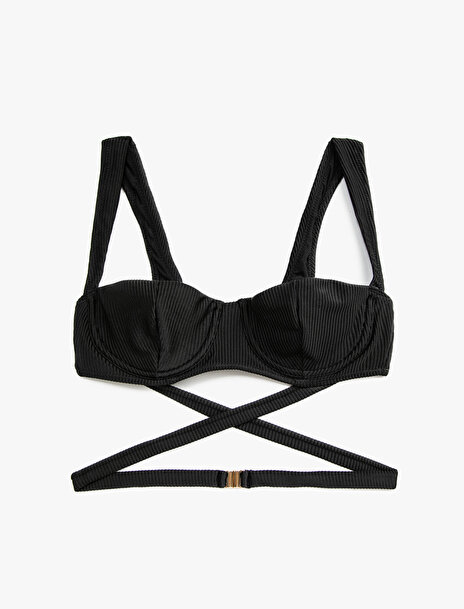 Koton Kadın Balenli Bikini Üstü Çapraz Kumaş Detaylı