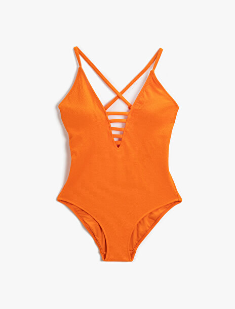 Koton Kadın Mayo Çapraz İnce Askılı V Yaka